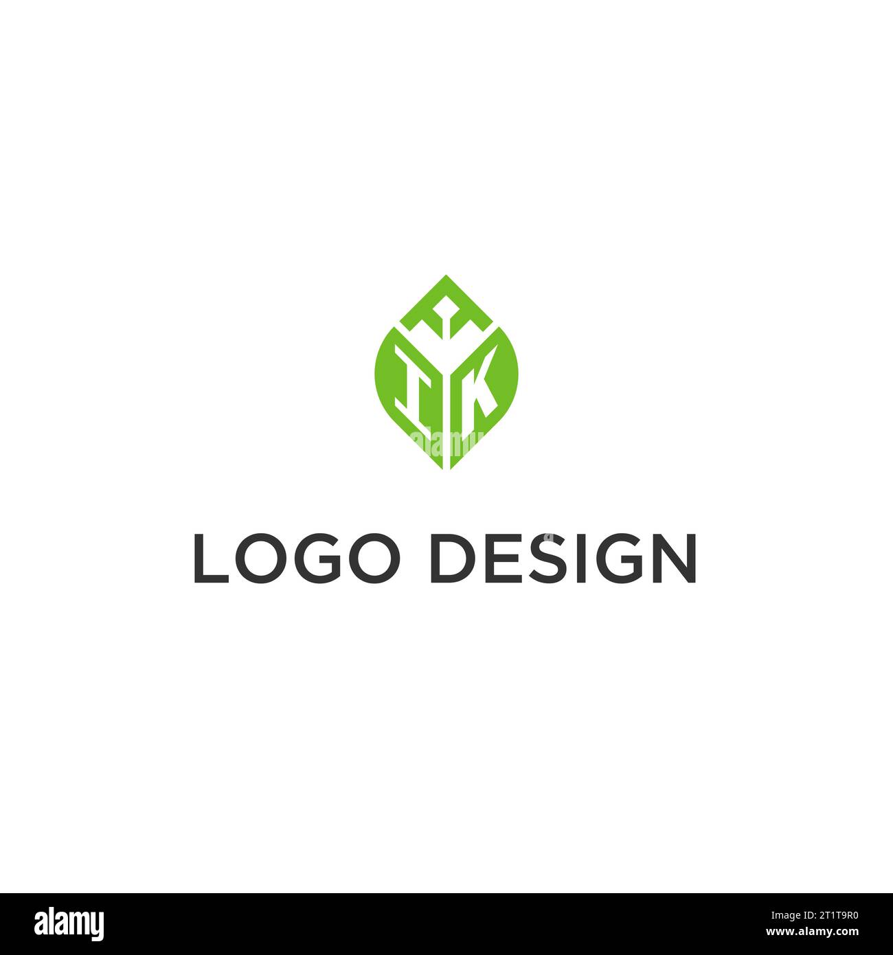 IK monogram with leaf logo design ideas, creative initial letter logo ...