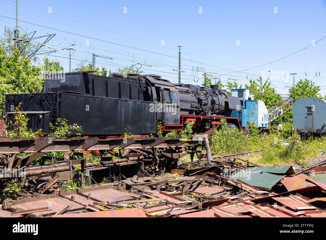 Lost place with old, rusted, historic steam train in the sunlight in Germany Stock Photo - Alamy