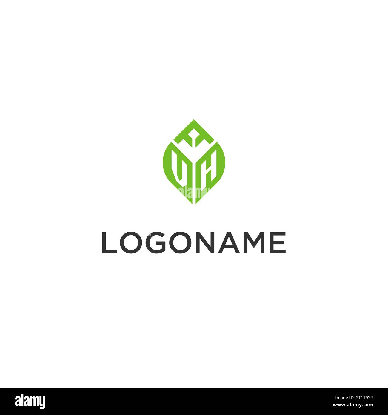 VH monogram with leaf logo design ideas, creative initial letter logo ...