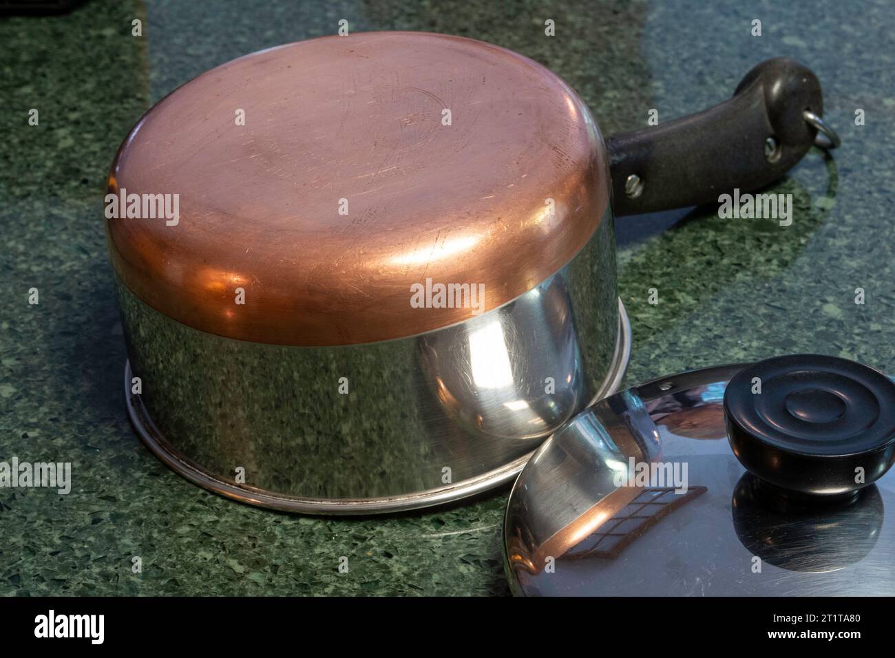 1801 Revere Ware copper botton pan close up. 2023, USA Stock Photo - Alamy