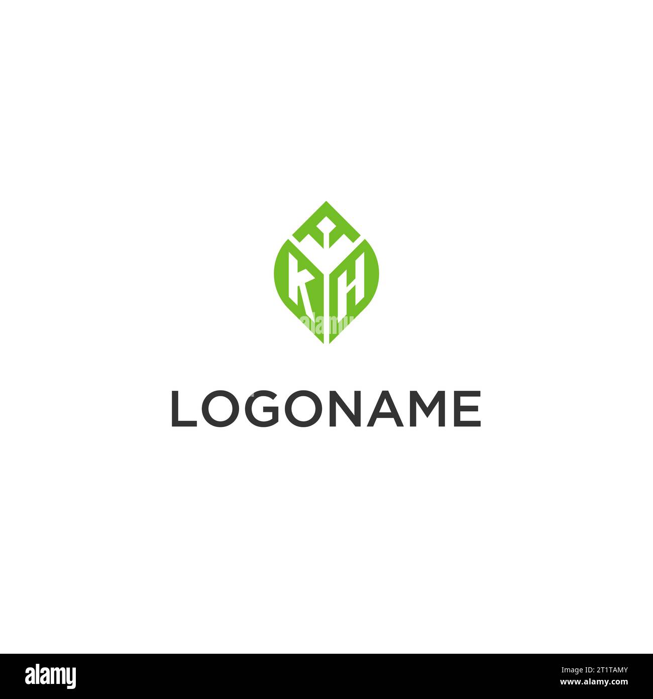 KH monogram with leaf logo design ideas, creative initial letter logo ...