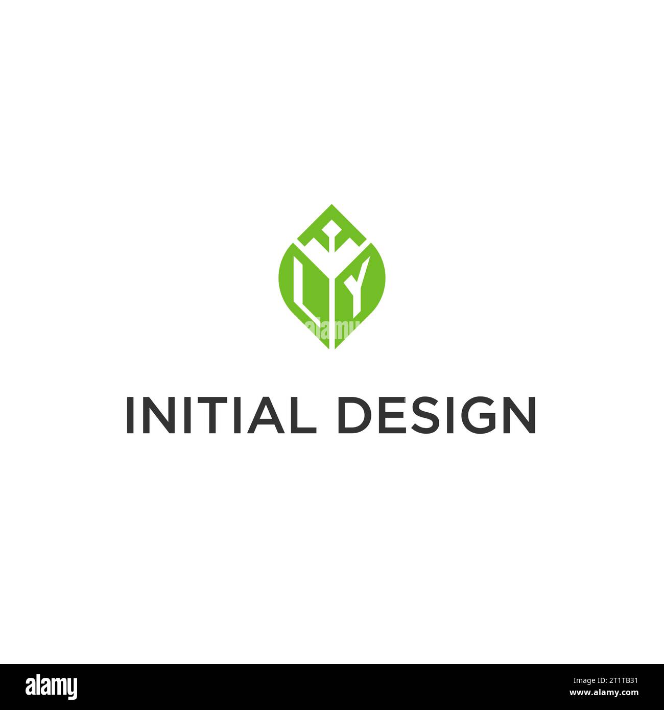 LY monogram with leaf logo design ideas, creative initial letter logo ...