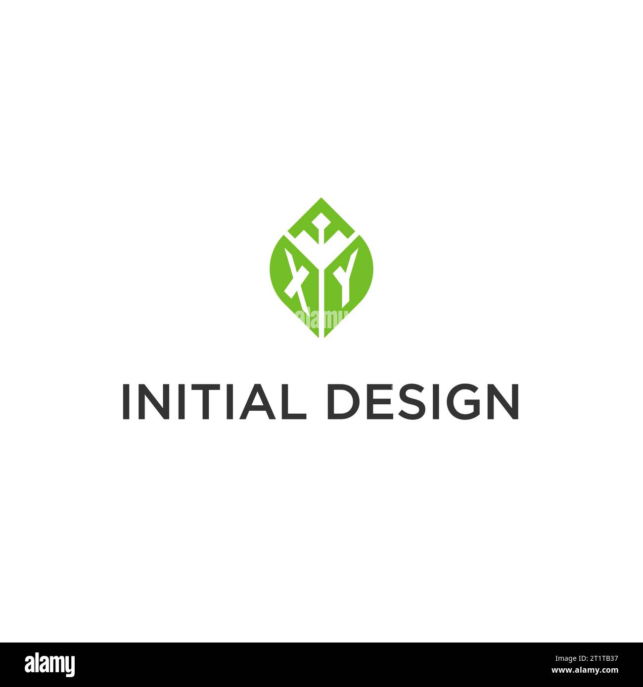 XY monogram with leaf logo design ideas, creative initial letter logo with natural green leaves ...