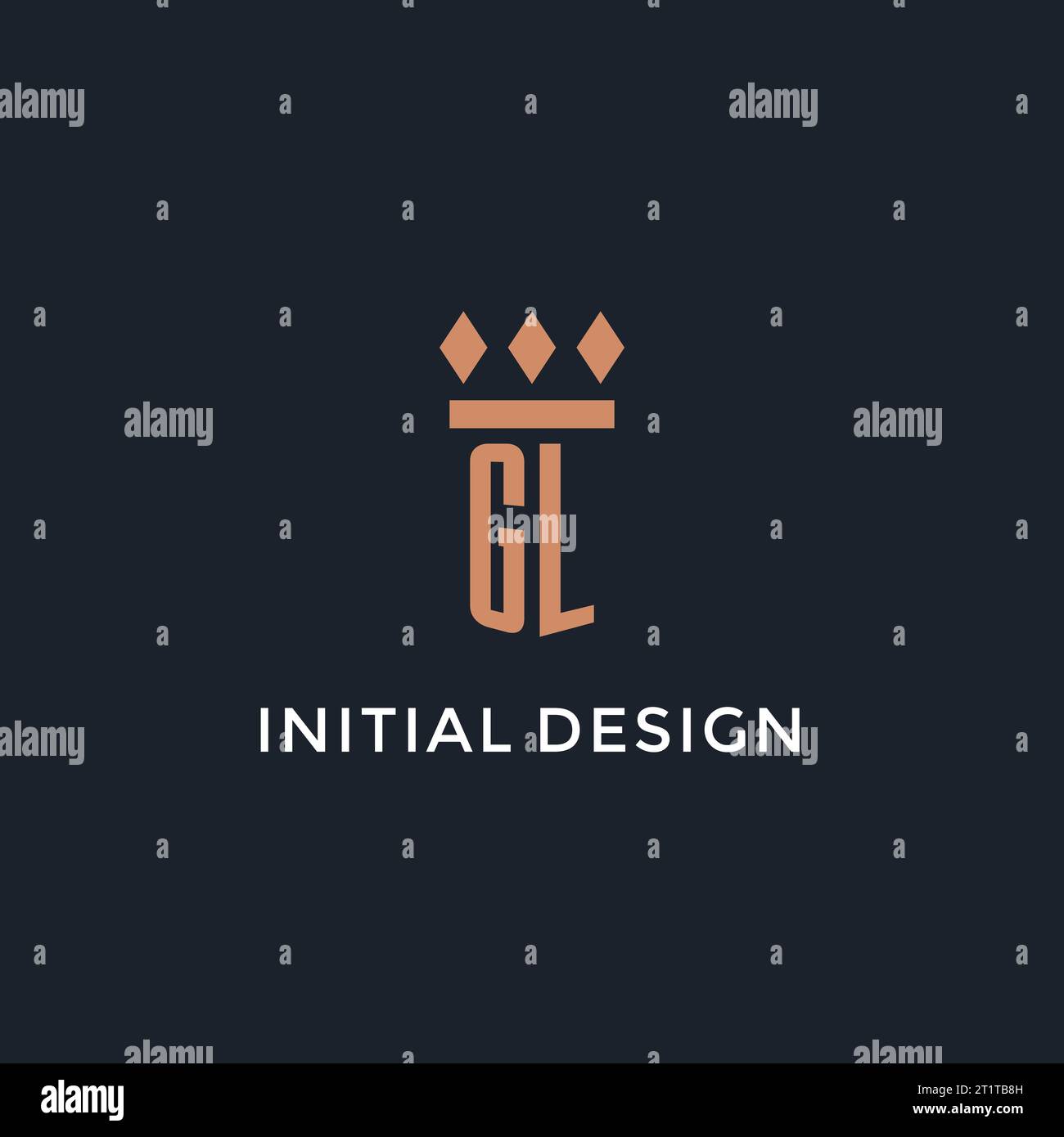 GL logo initial with pillar icon design, luxury monogram style logo for ...