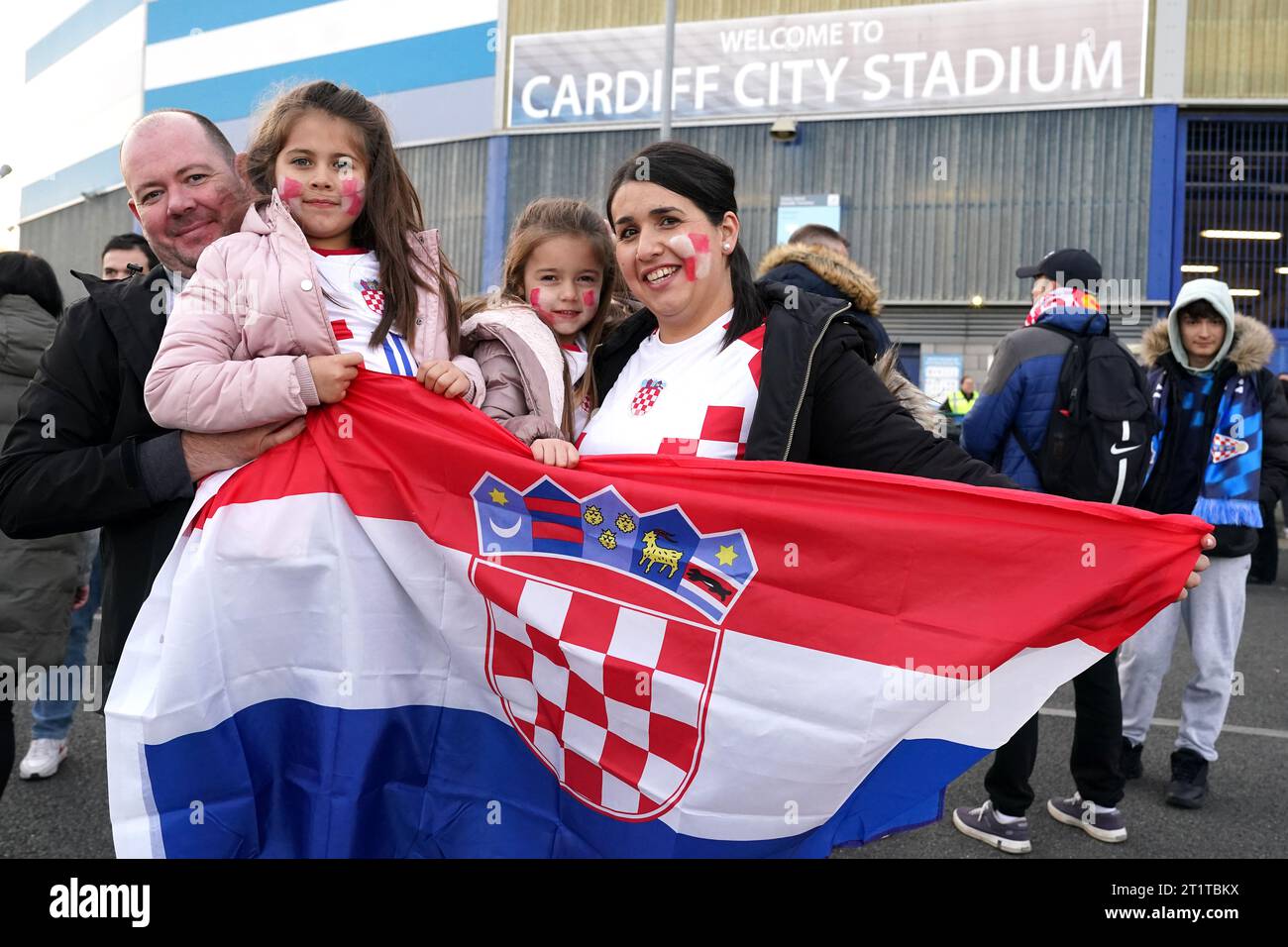 Croatia fans Martina and Damian with children Emma and Franca before ...