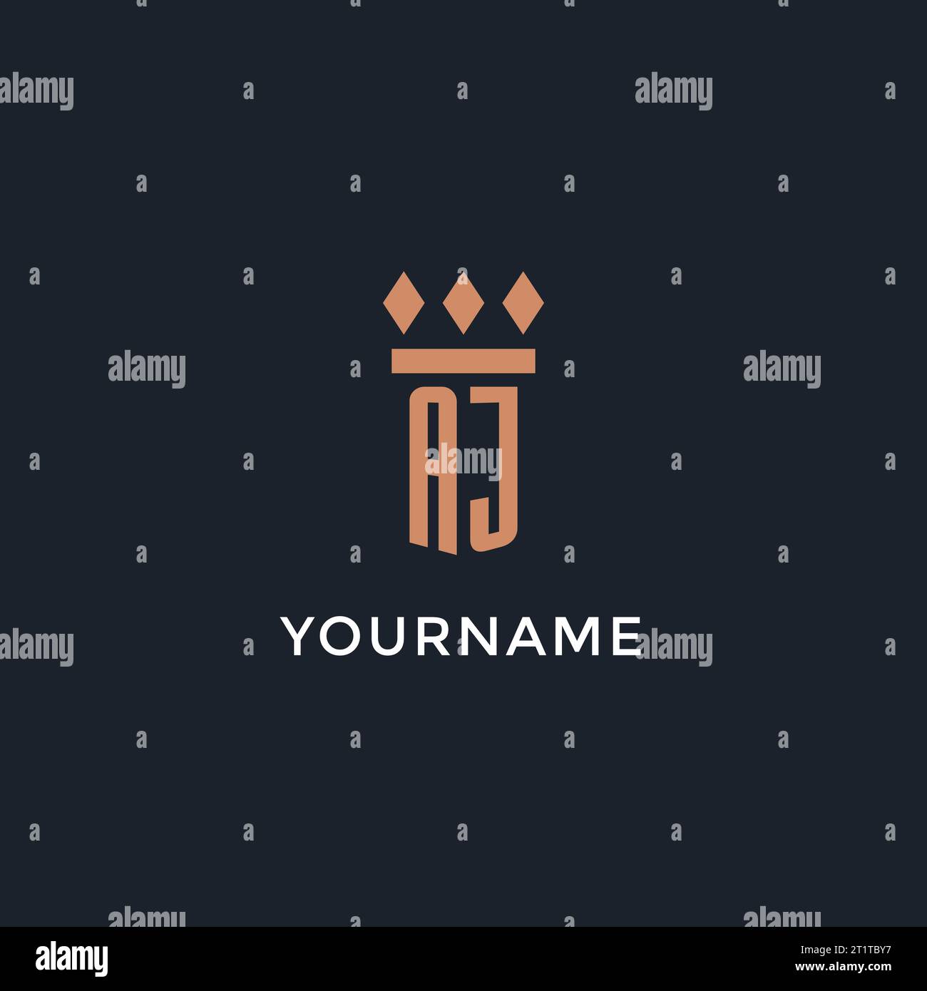 AJ logo initial with pillar icon design, luxury monogram style logo for ...