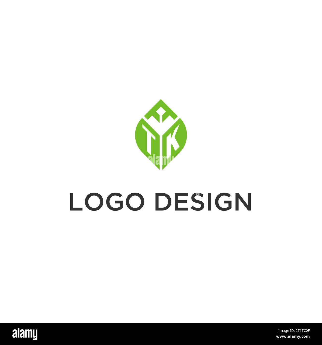 TK monogram with leaf logo design ideas, creative initial letter logo ...