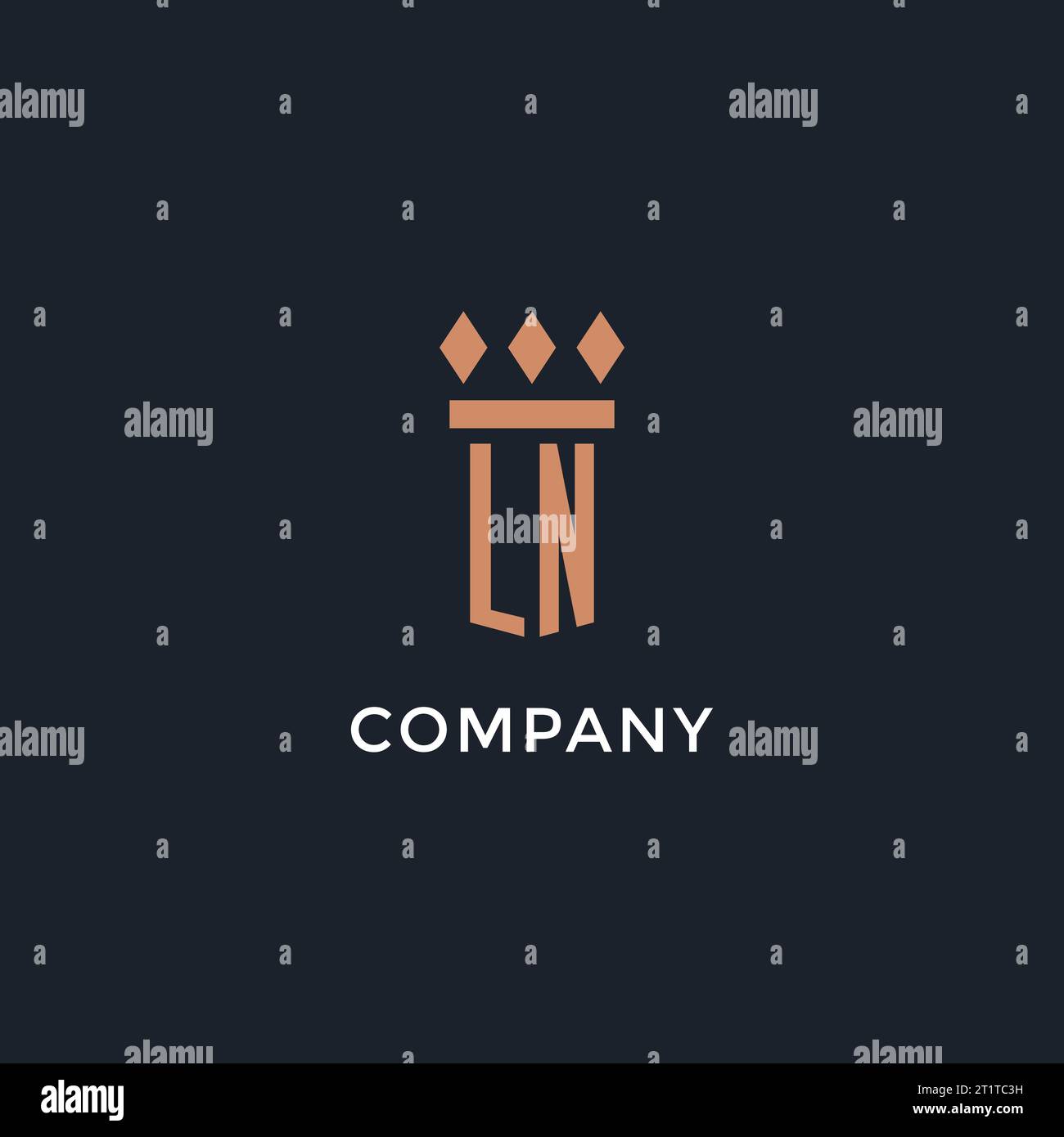 LN logo initial with pillar icon design, luxury monogram style logo for law firm and attorney ...