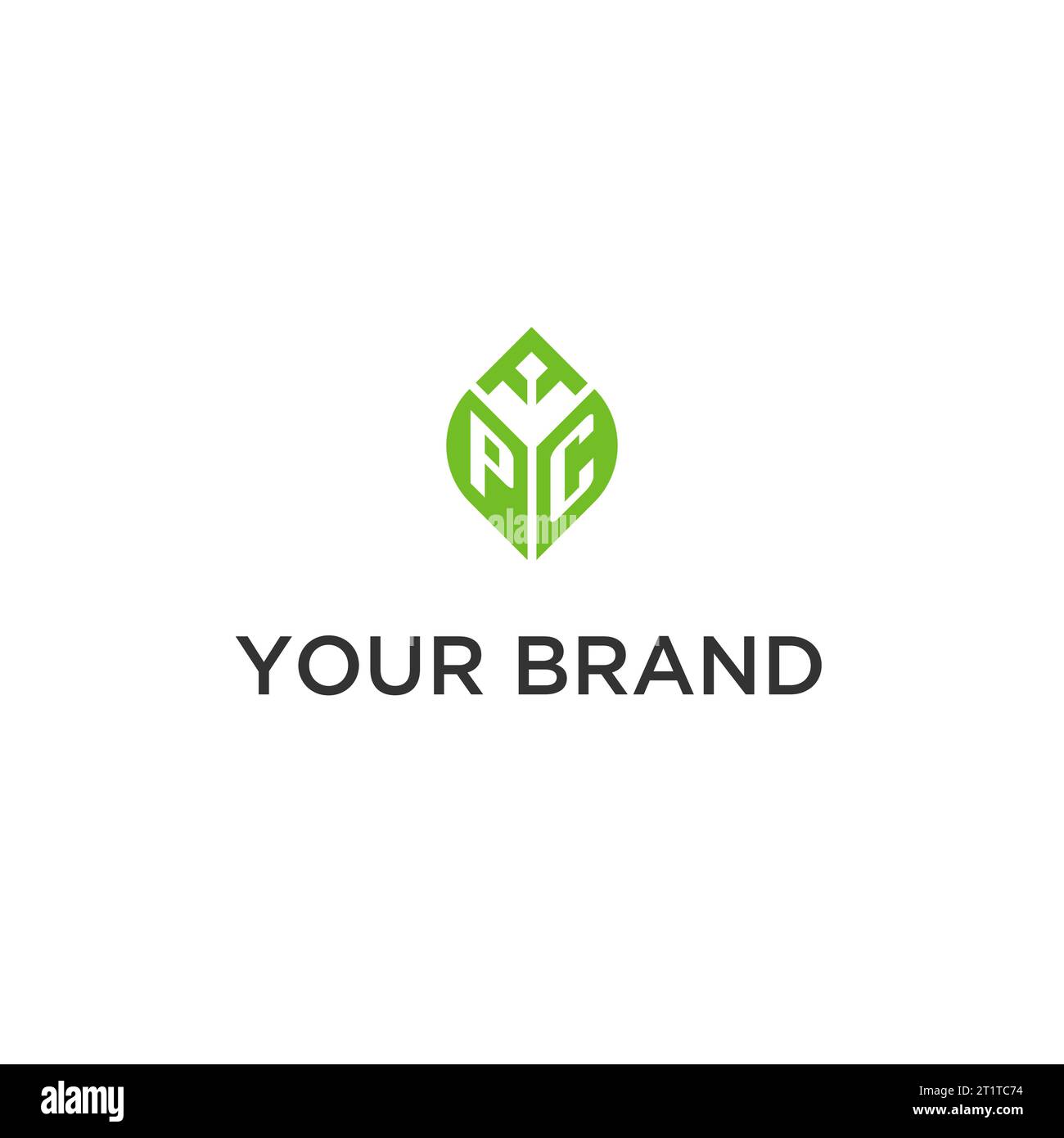 PC monogram with leaf logo design ideas, creative initial letter logo ...