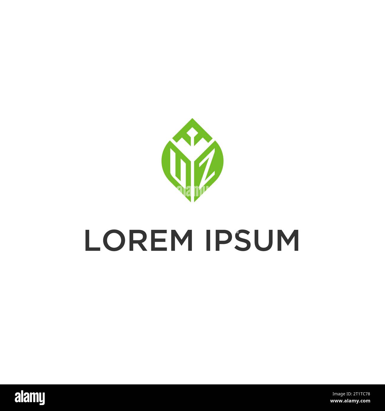 UZ monogram with leaf logo design ideas, creative initial letter logo ...