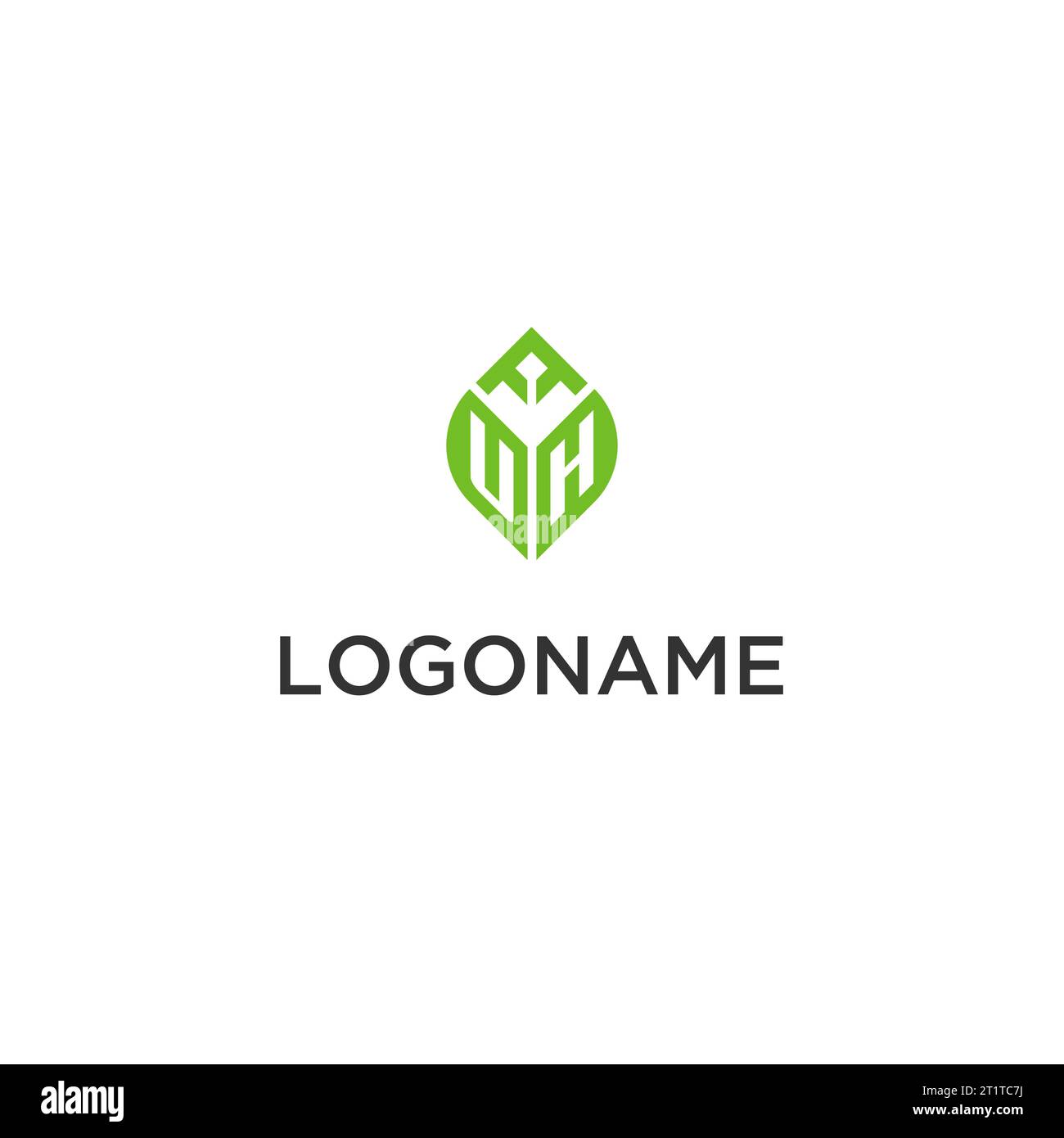 UH monogram with leaf logo design ideas, creative initial letter logo ...