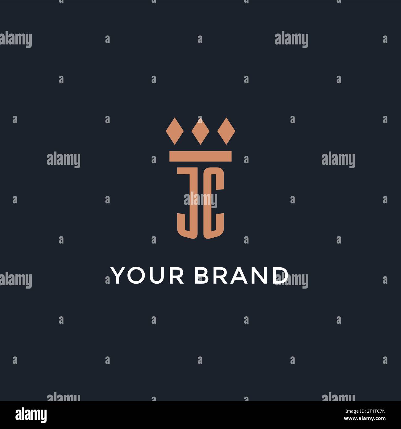 JC logo initial with pillar icon design, luxury monogram style logo for law firm and attorney ...