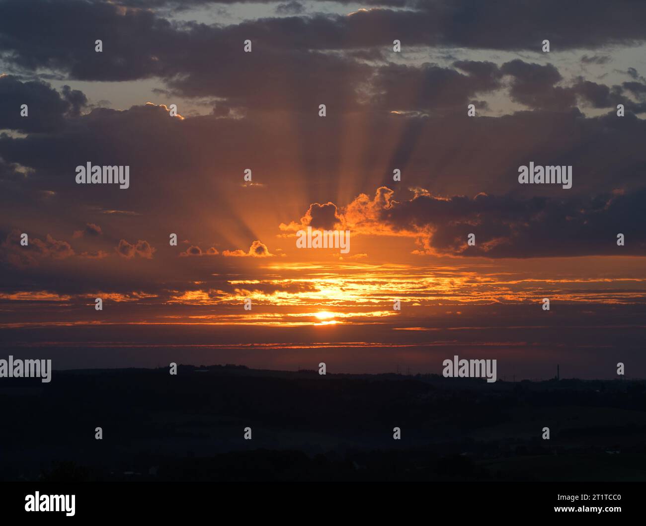 sunrise with twilight rays Stock Photo - Alamy