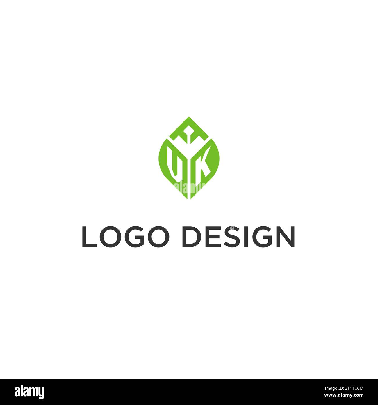 VK monogram with leaf logo design ideas, creative initial letter logo ...