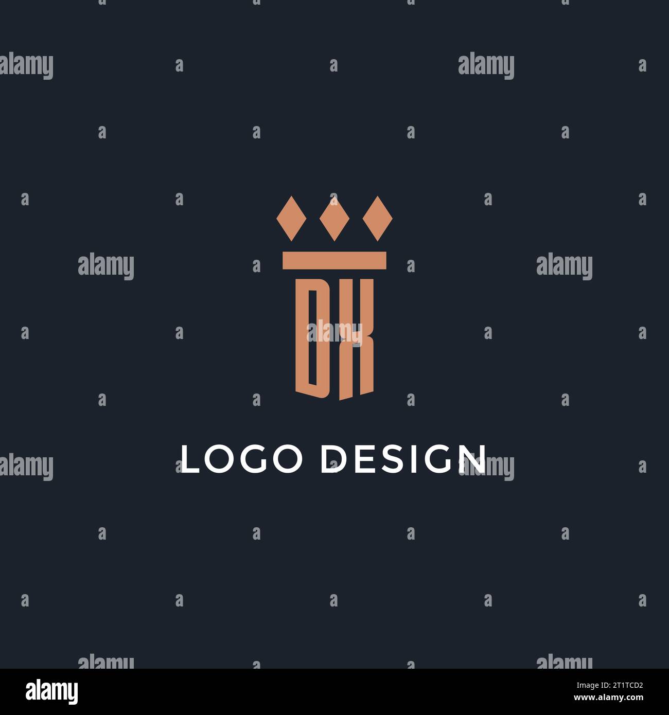 DX logo initial with pillar icon design, luxury monogram style logo for ...