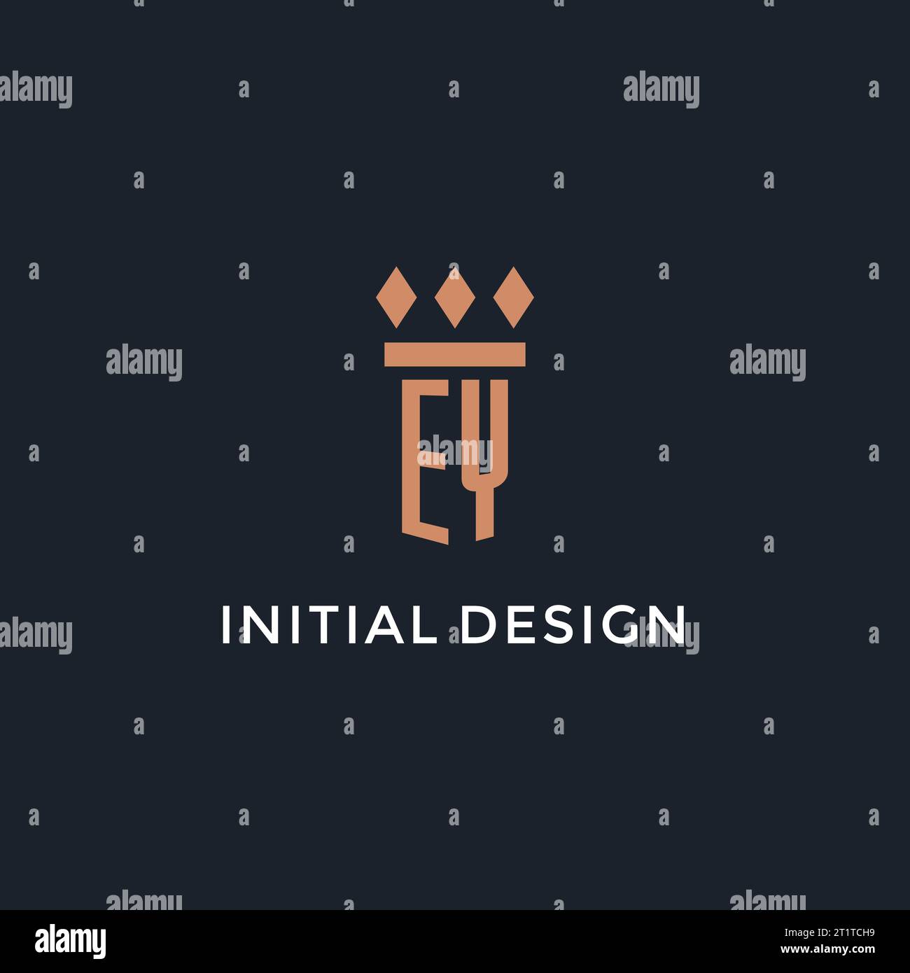 EY logo initial with pillar icon design, luxury monogram style logo for ...