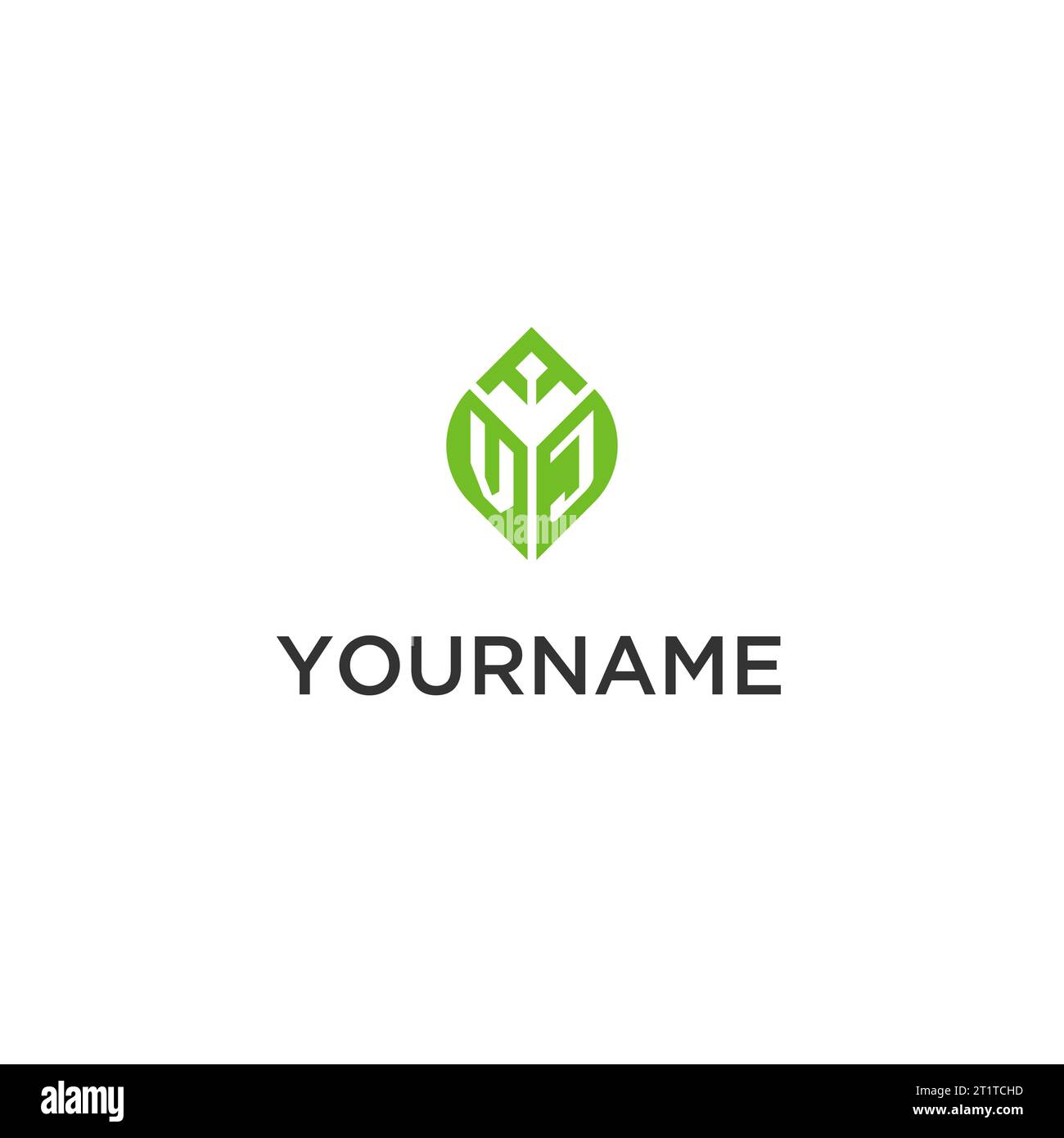 VJ monogram with leaf logo design ideas, creative initial letter logo ...