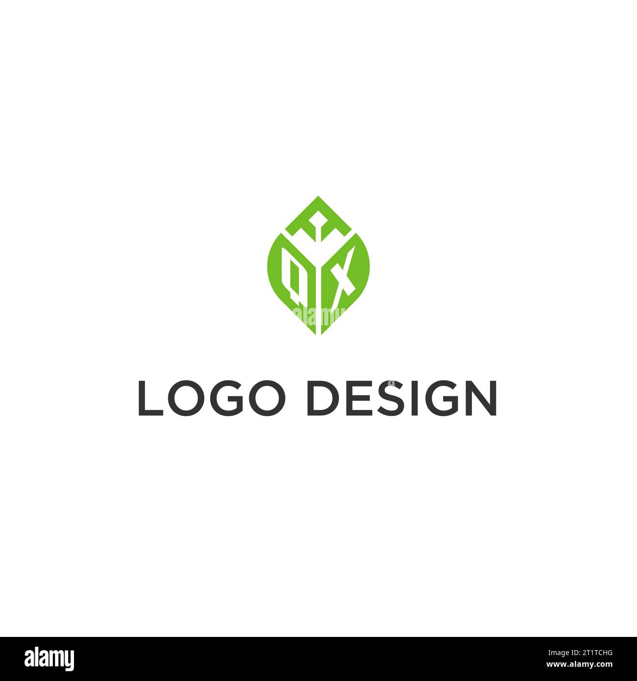 QX monogram with leaf logo design ideas, creative initial letter logo ...