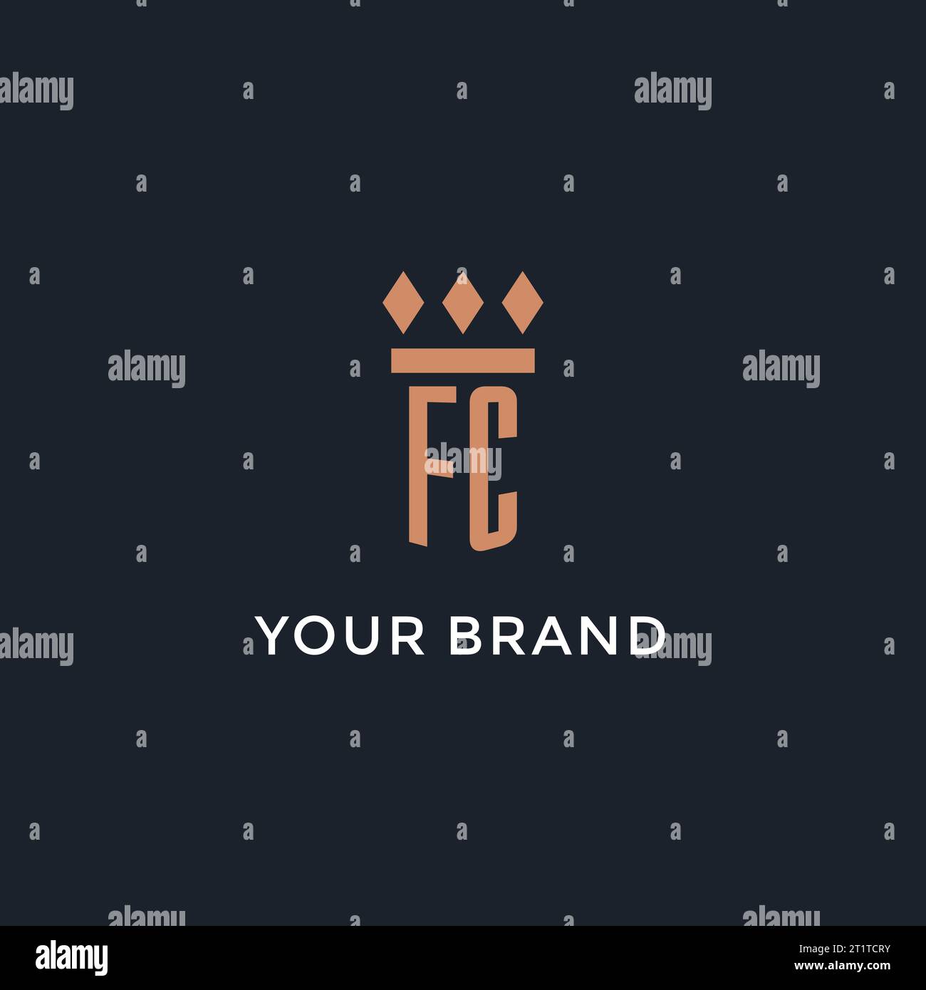 FC logo initial with pillar icon design, luxury monogram style logo for law firm and attorney ...