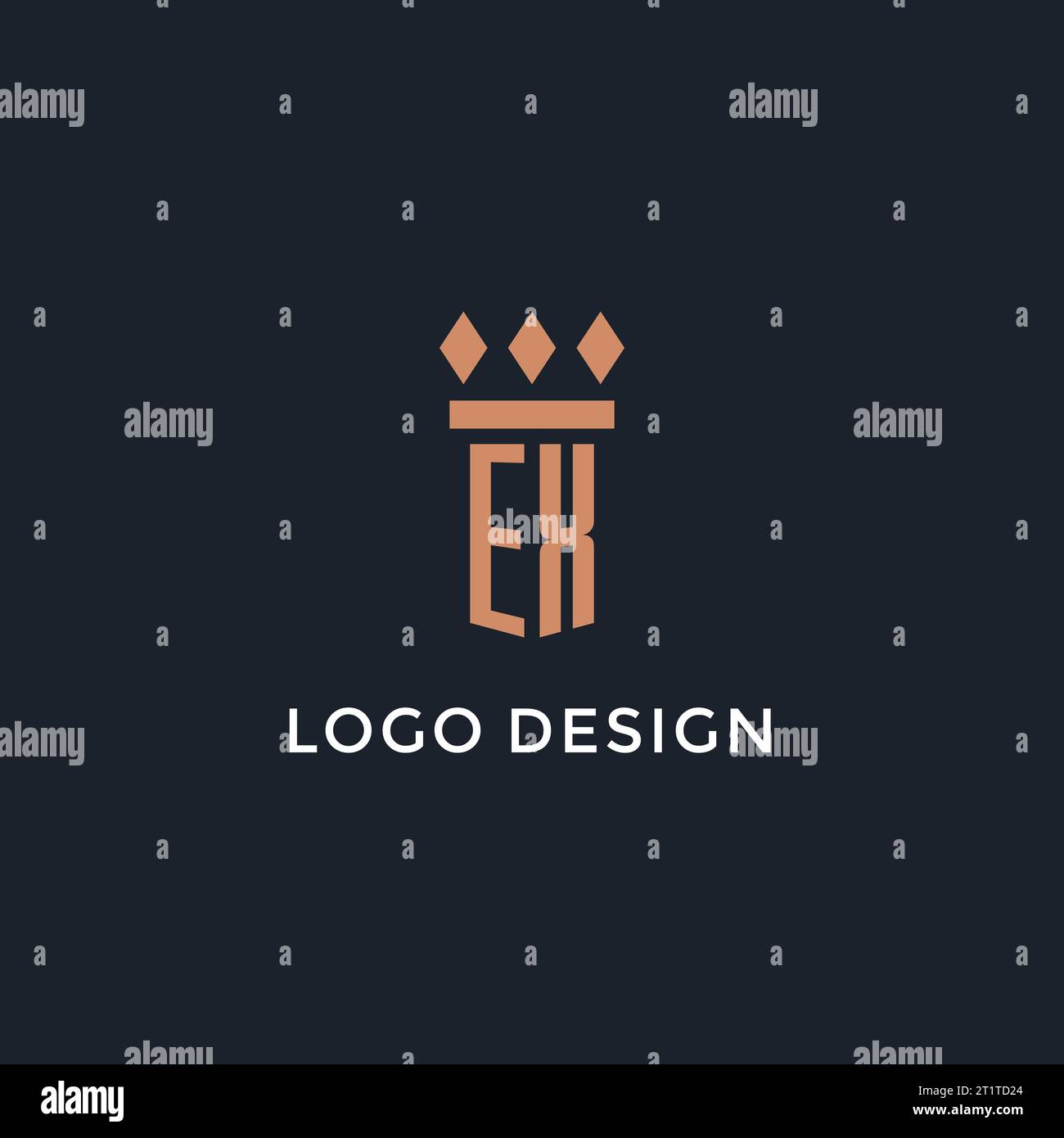 EX logo initial with pillar icon design, luxury monogram style logo for ...