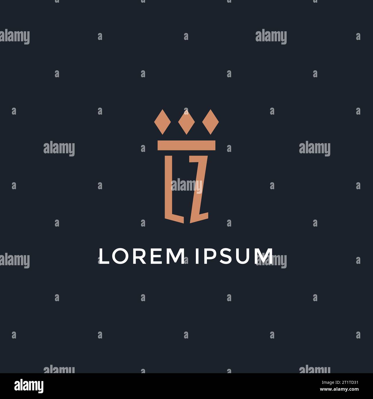 LZ logo initial with pillar icon design, luxury monogram style logo for law firm and attorney ...