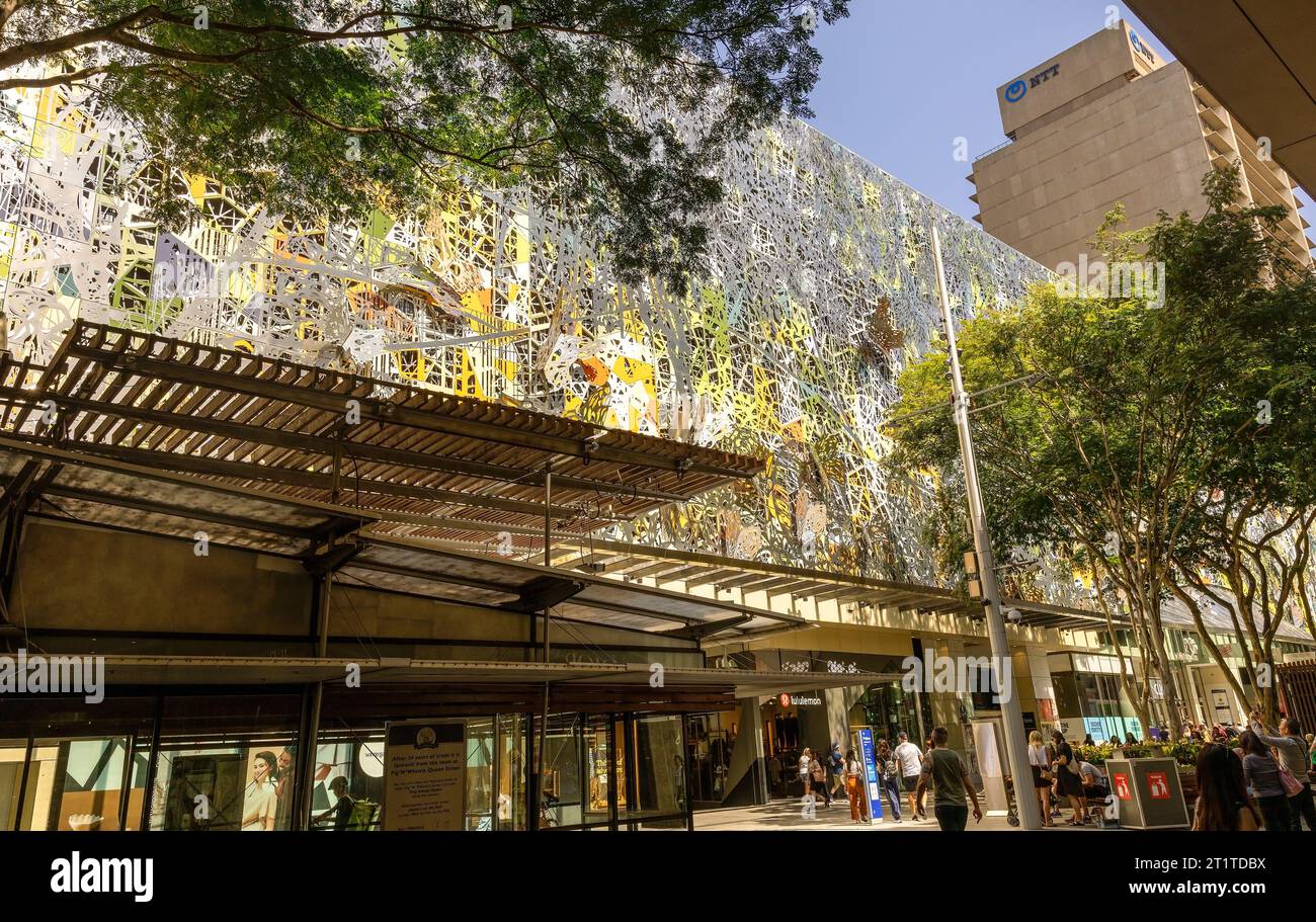 Artwork on the exterior of a shopping Mall, Queen Street, CBD, Brisbane ...
