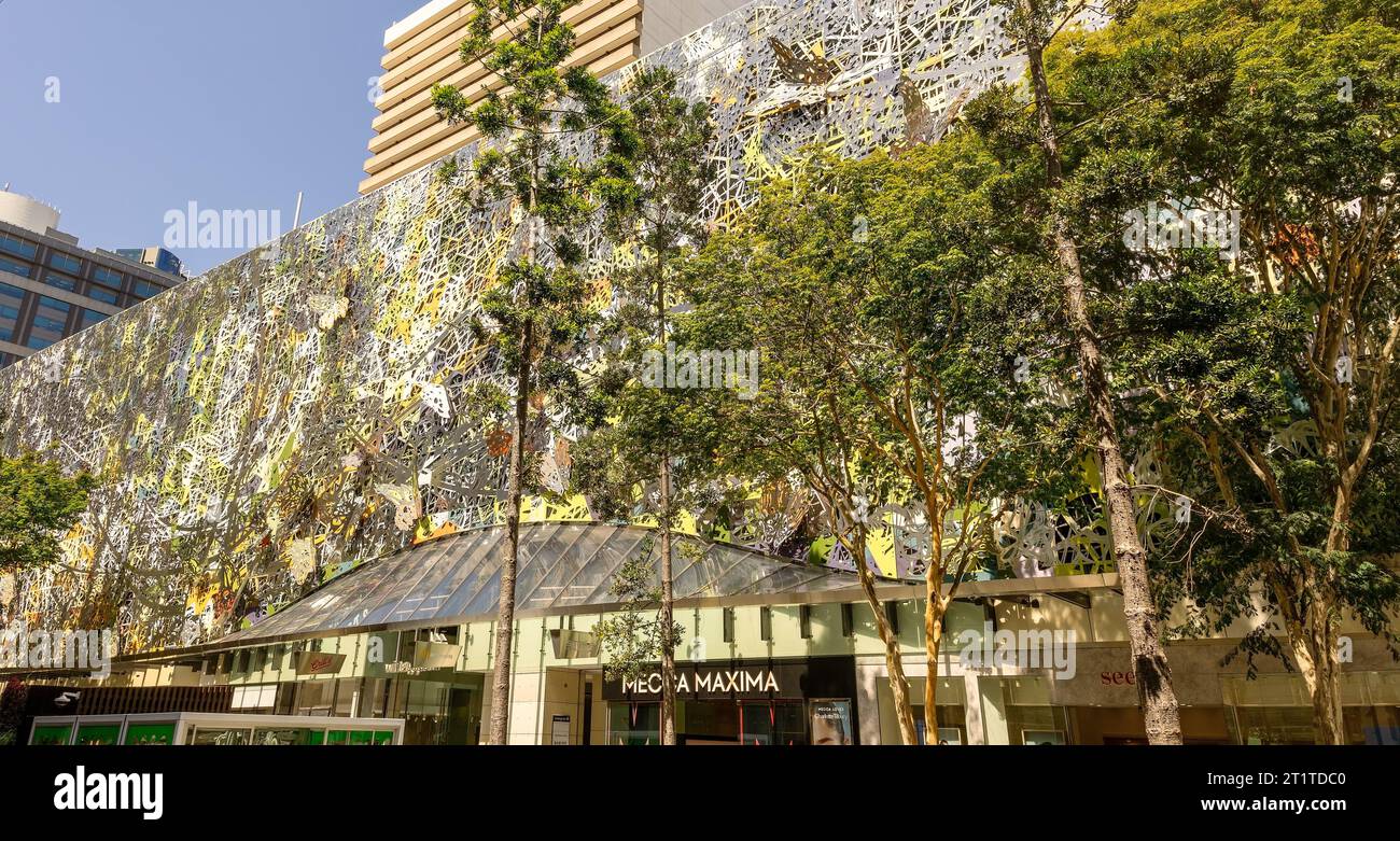 Artwork on the exterior of a shopping Mall, Queen Street, CBD, Brisbane ...