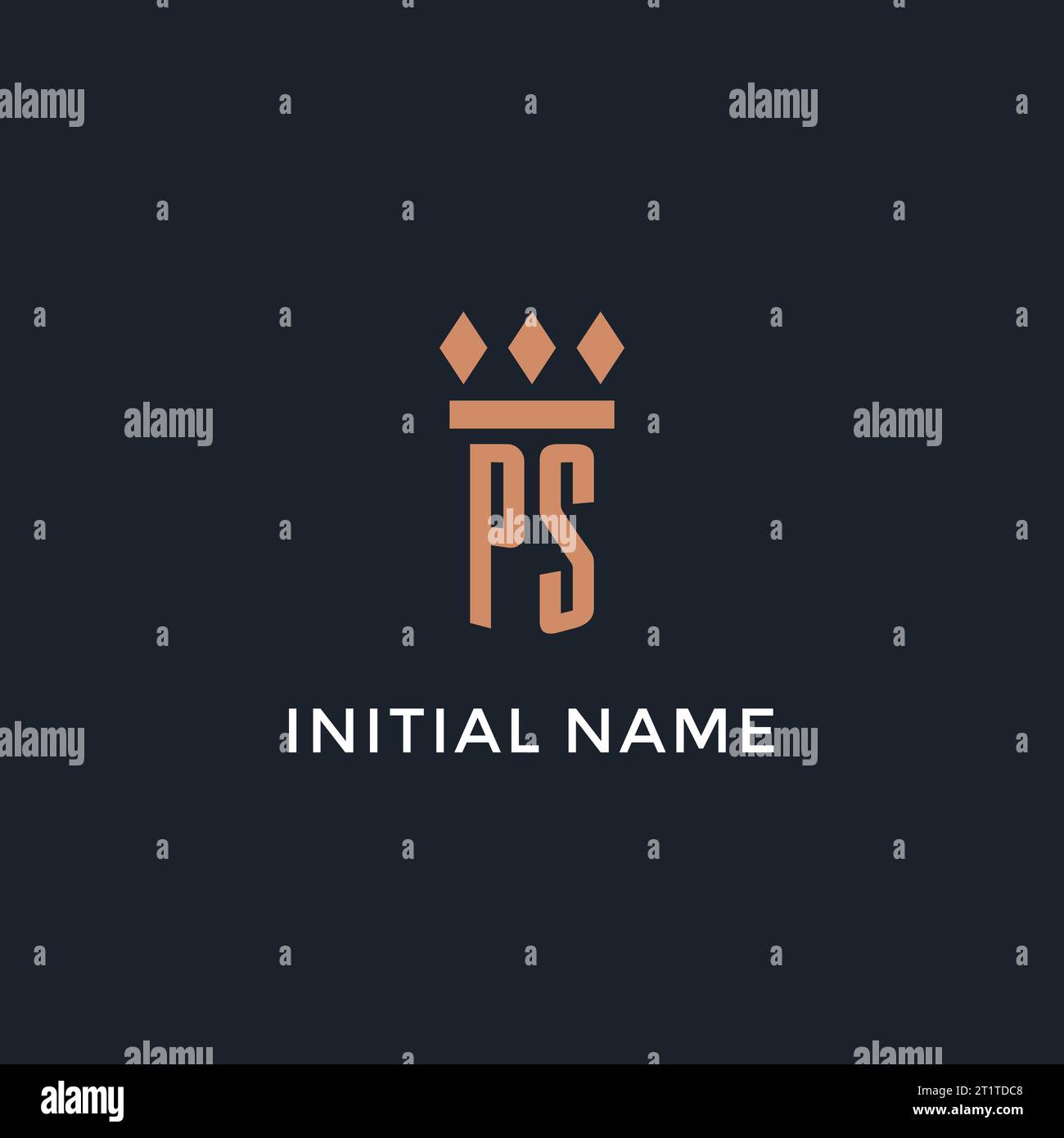 PS logo initial with pillar icon design, luxury monogram style logo for law firm and attorney ...