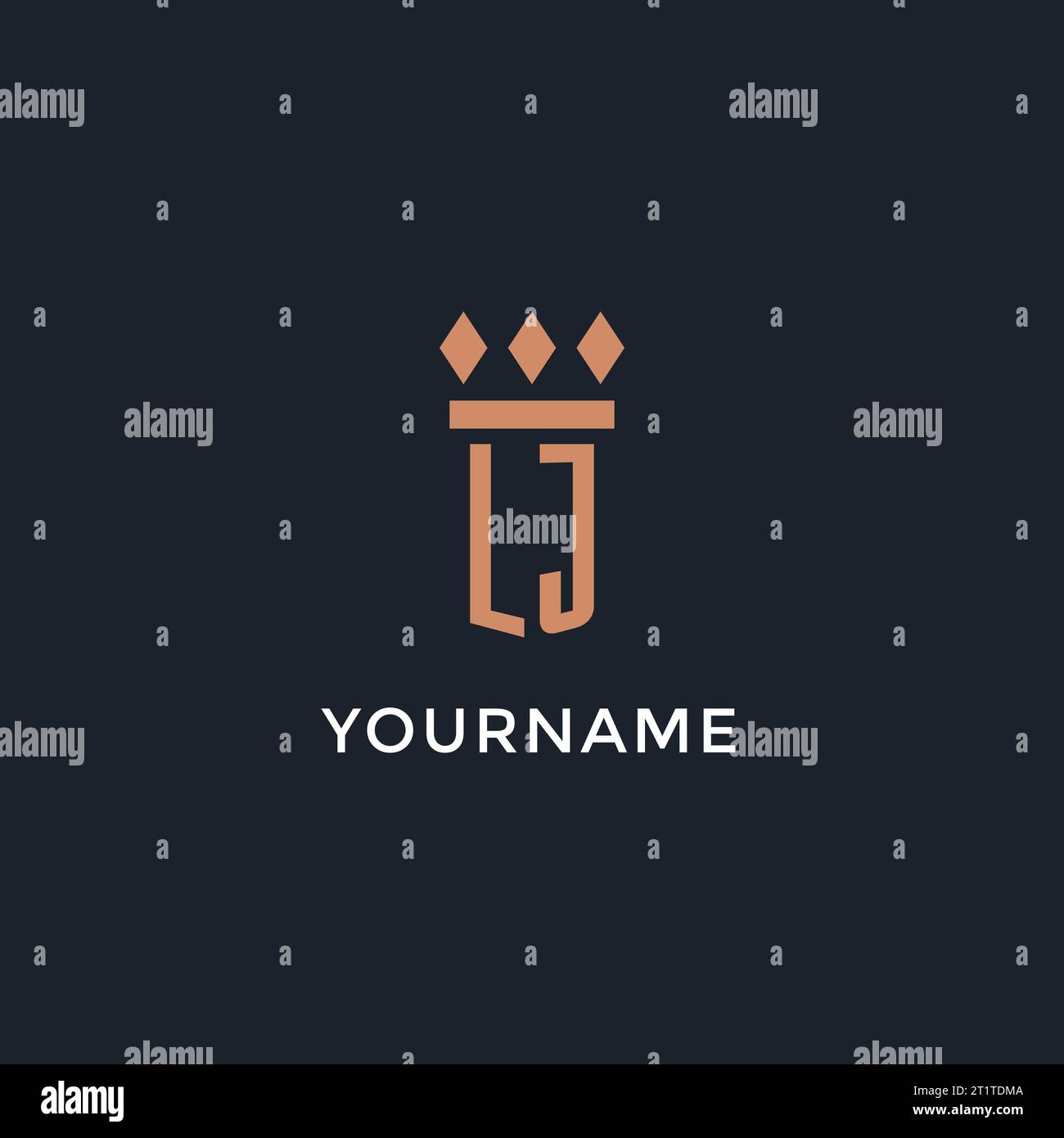 LJ logo initial with pillar icon design, luxury monogram style logo for law firm and attorney ...