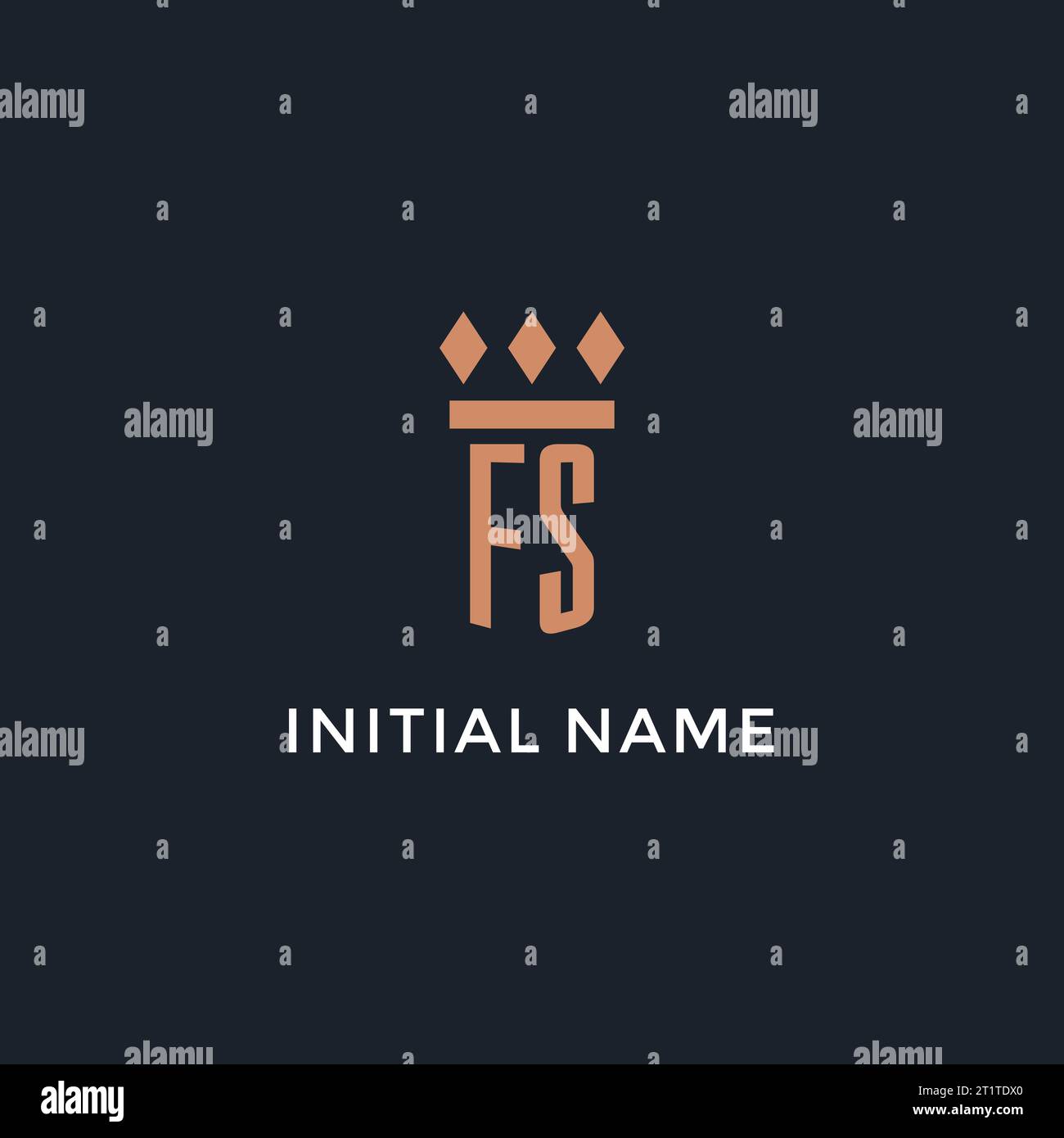 FS logo initial with pillar icon design, luxury monogram style logo for ...