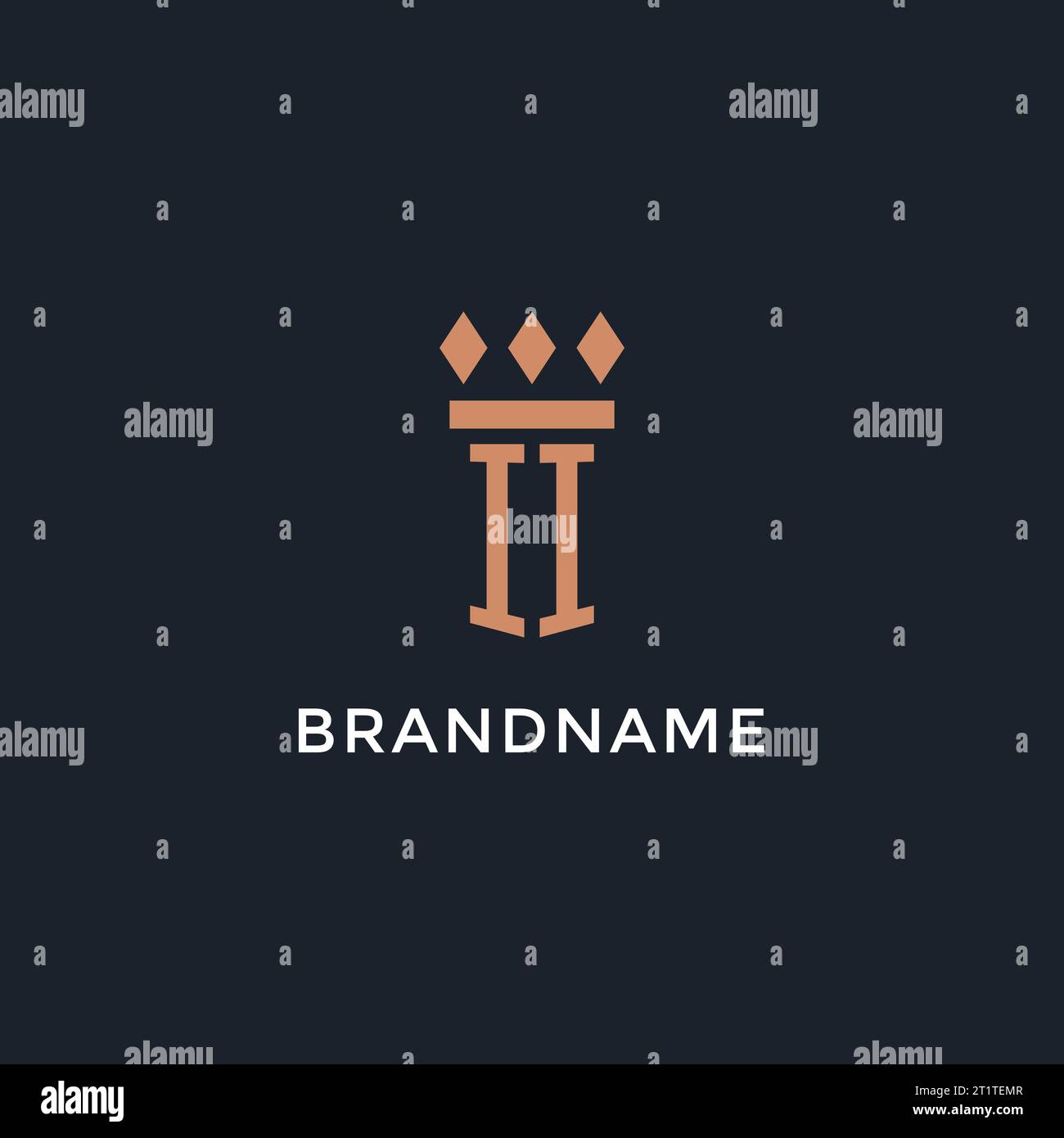 II logo initial with pillar icon design, luxury monogram style logo for ...