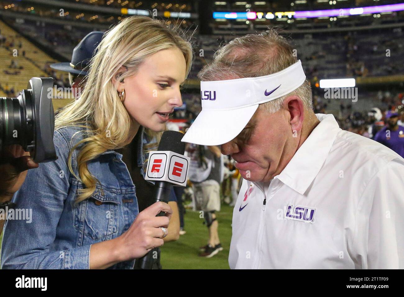 October 14, 2023: ESPN sideline reporter Katie George interviews LSU ...