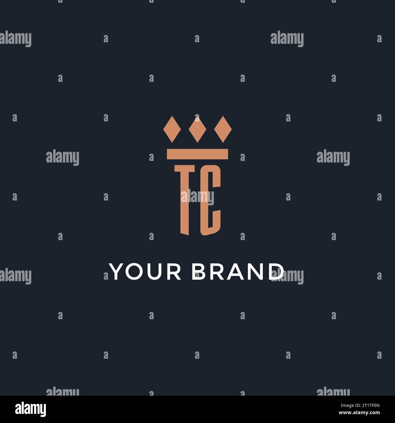 TC logo initial with pillar icon design, luxury monogram style logo for ...