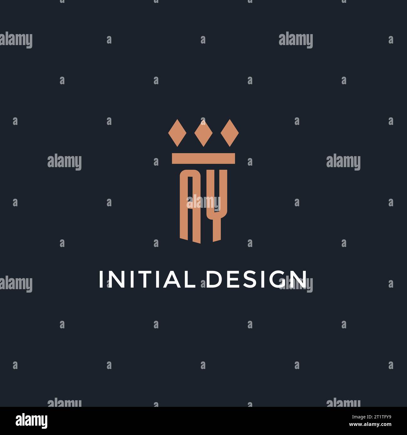 AY logo initial with pillar icon design, luxury monogram style logo for ...