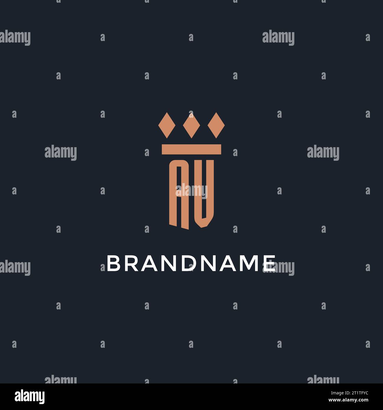 AV logo initial with pillar icon design, luxury monogram style logo for ...
