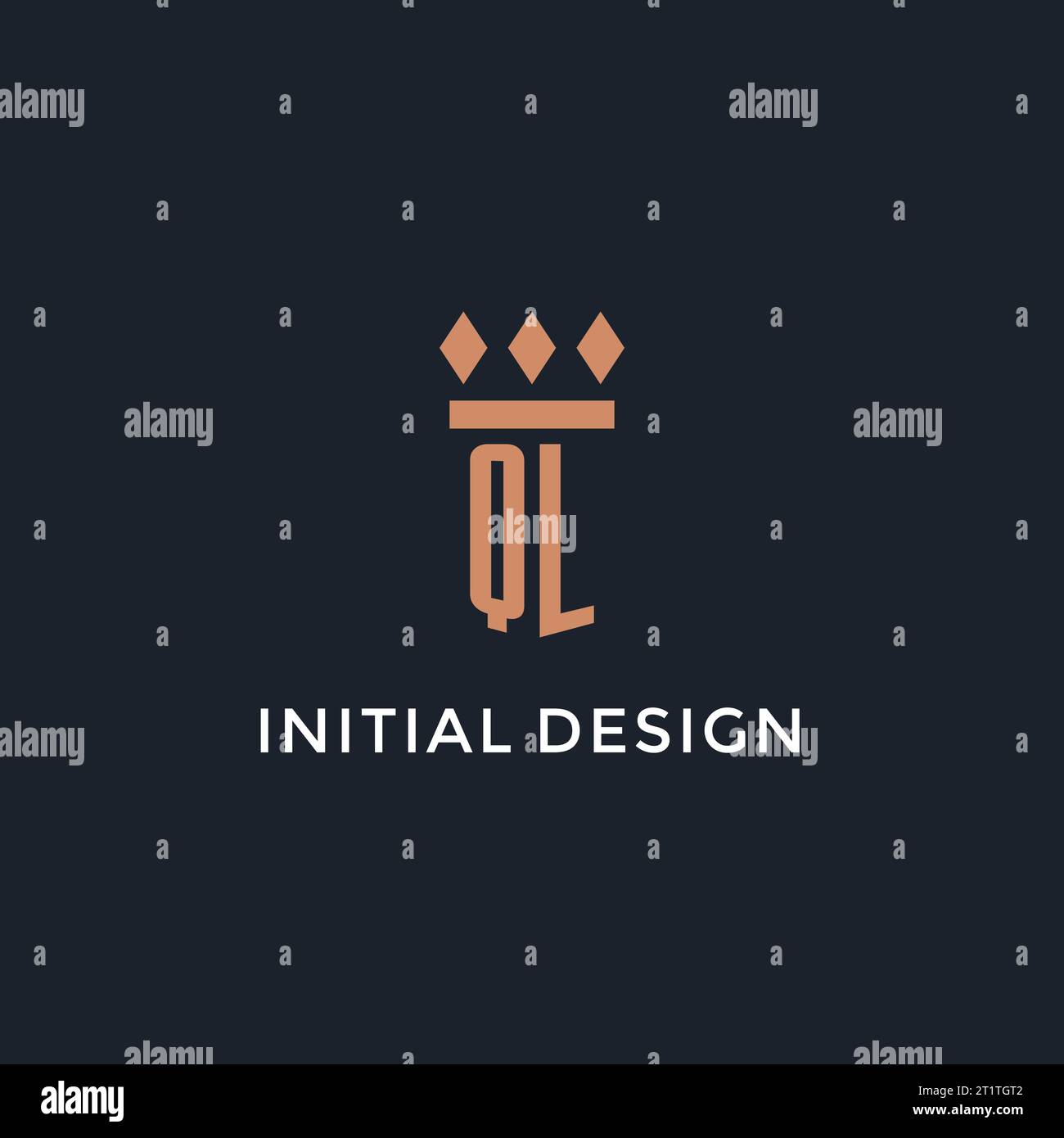 QL logo initial with pillar icon design, luxury monogram style logo for ...