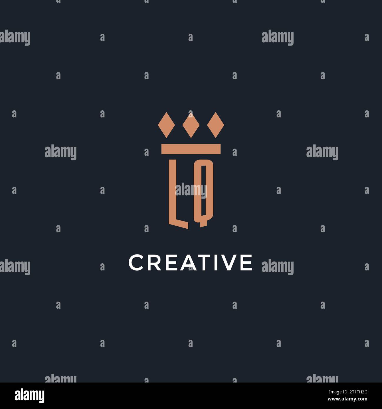 LQ logo initial with pillar icon design, luxury monogram style logo for ...