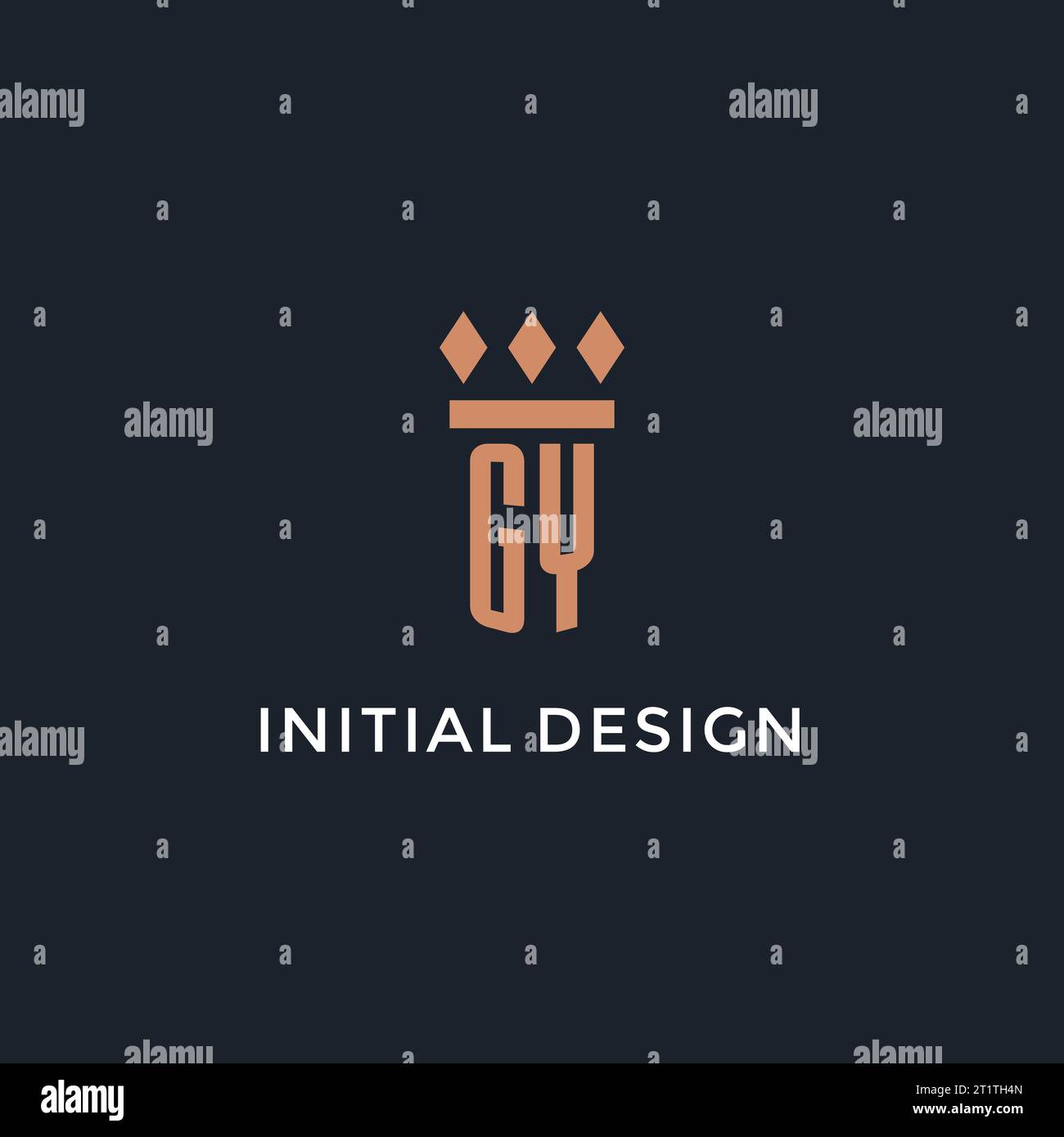 GY logo initial with pillar icon design, luxury monogram style logo for law firm and attorney ...