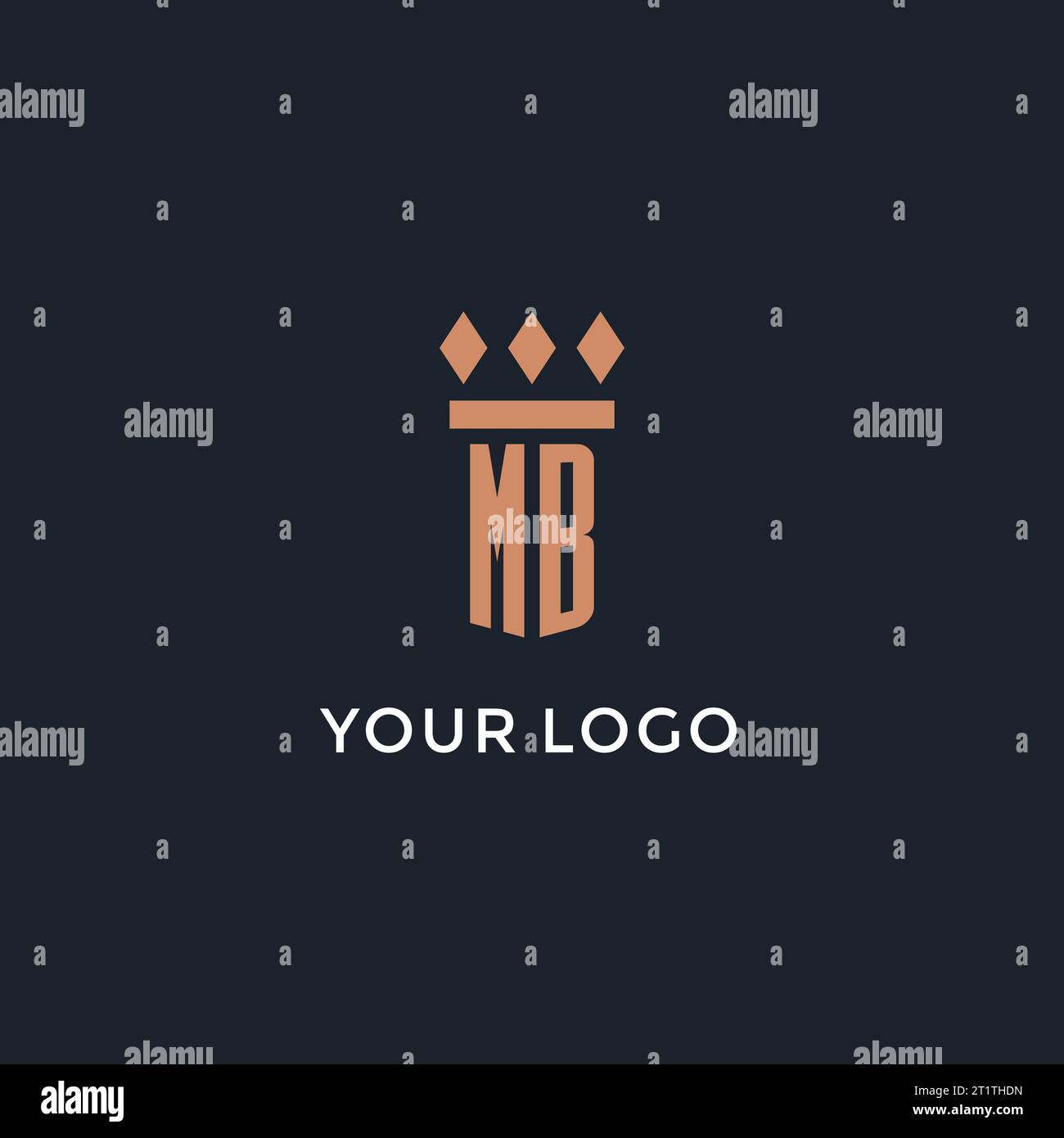 MB logo initial with pillar icon design, luxury monogram style logo for ...