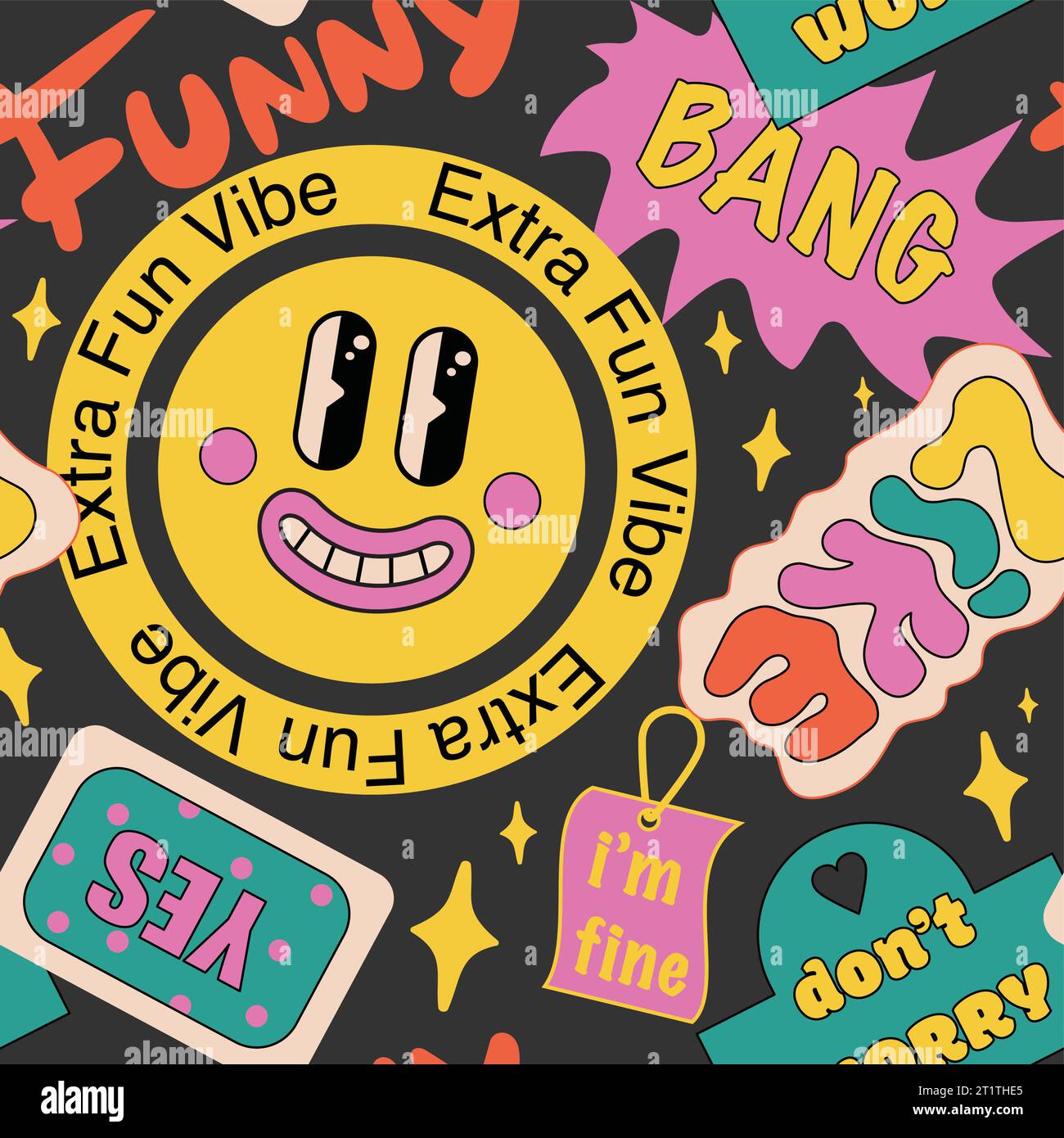 Funky hippy stickers hi-res stock photography and images - Alamy