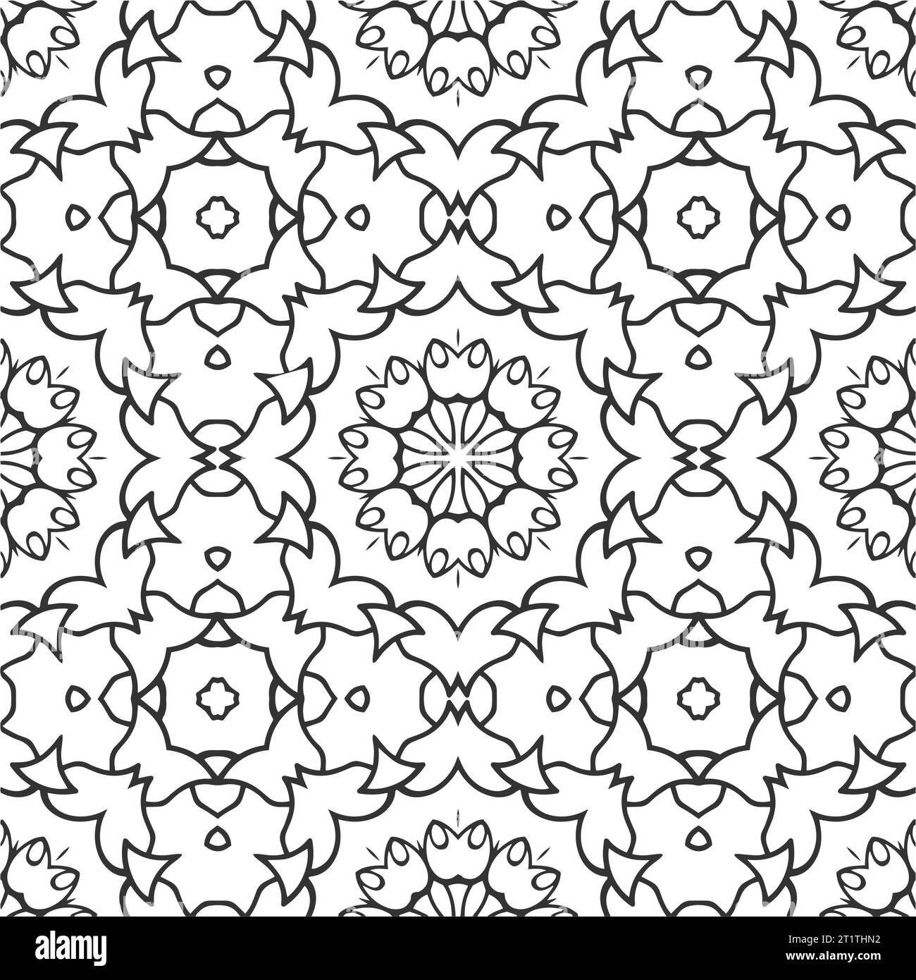 Interior vector fabric pattern Black and White Stock Photos & Images ...