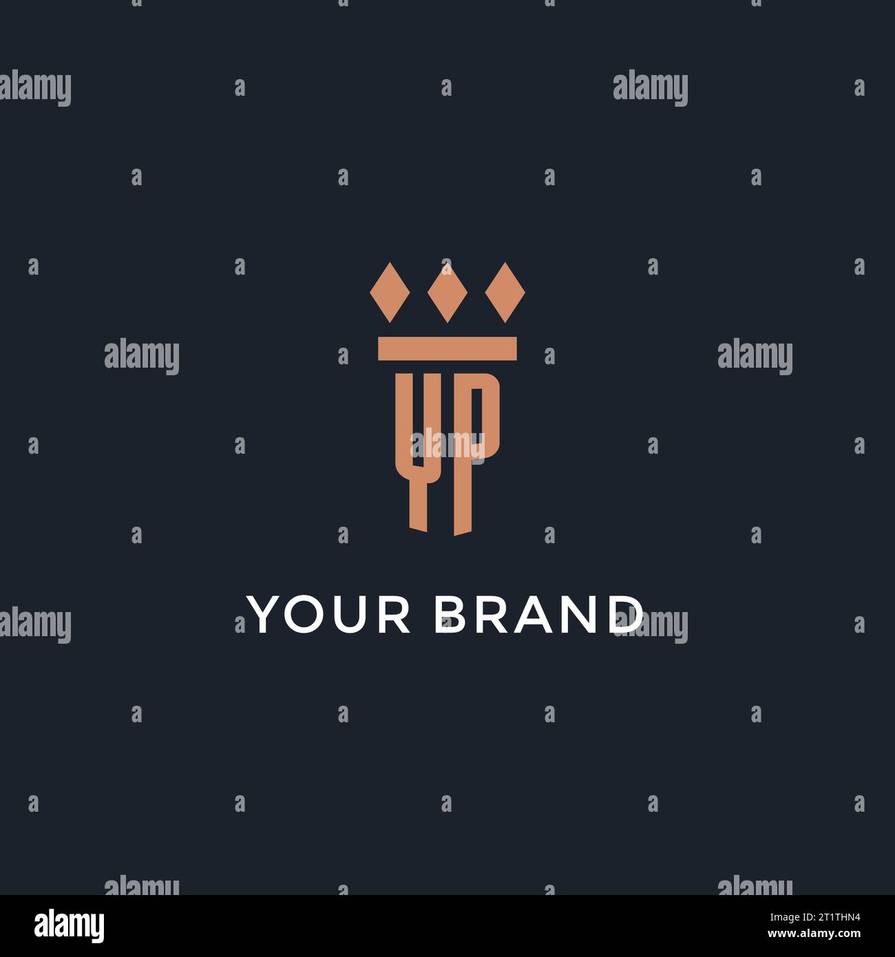 YP logo initial with pillar icon design, luxury monogram style logo for ...