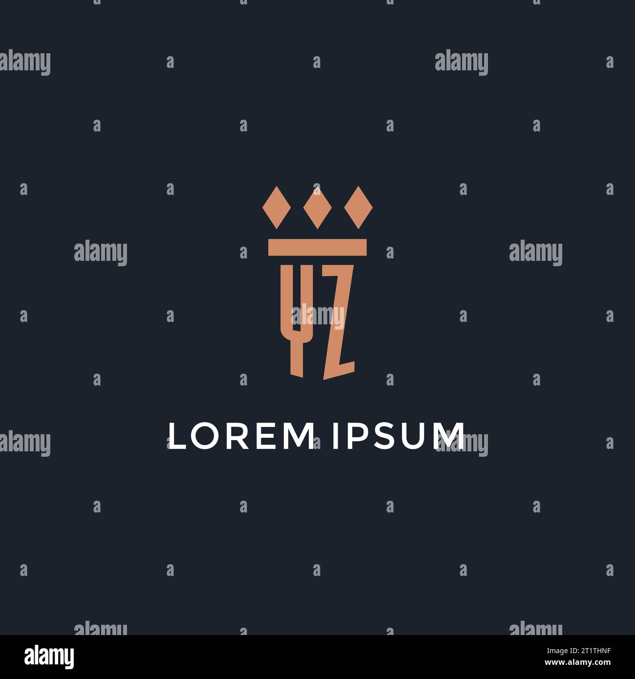 YZ logo initial with pillar icon design, luxury monogram style logo for law firm and attorney ...