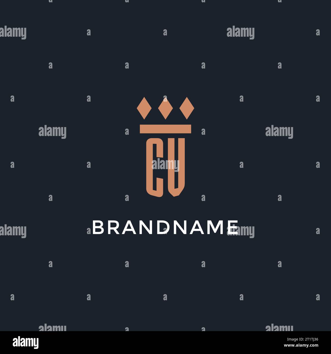 CV logo initial with pillar icon design, luxury monogram style logo for law firm and attorney ...