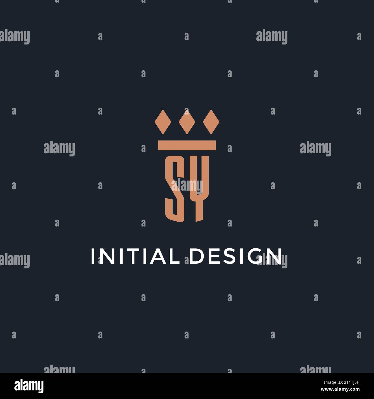 SY logo initial with pillar icon design, luxury monogram style logo for law firm and attorney ...
