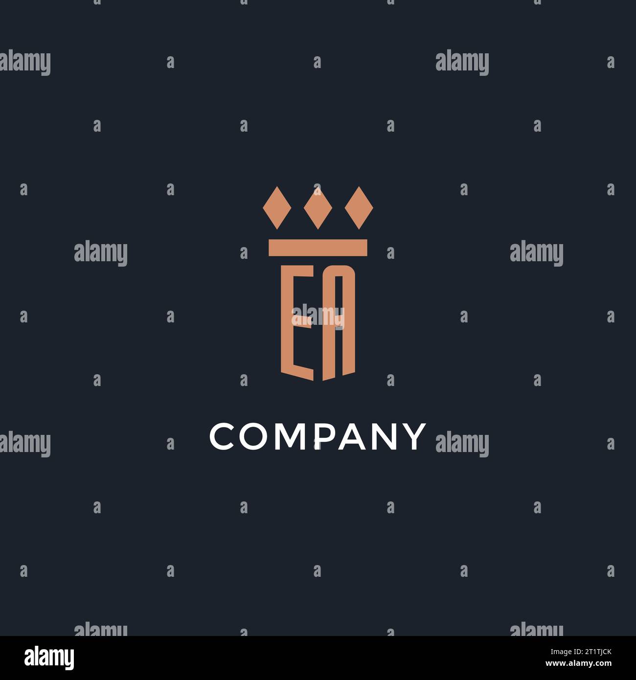 EA logo initial with pillar icon design, luxury monogram style logo for ...