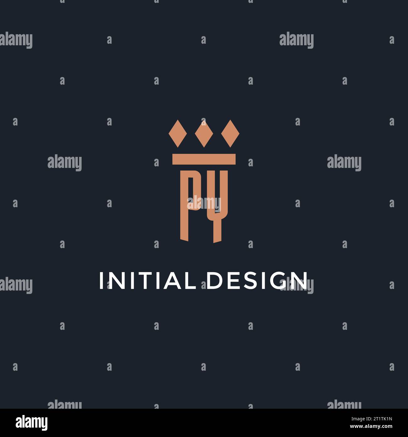 PY logo initial with pillar icon design, luxury monogram style logo for ...