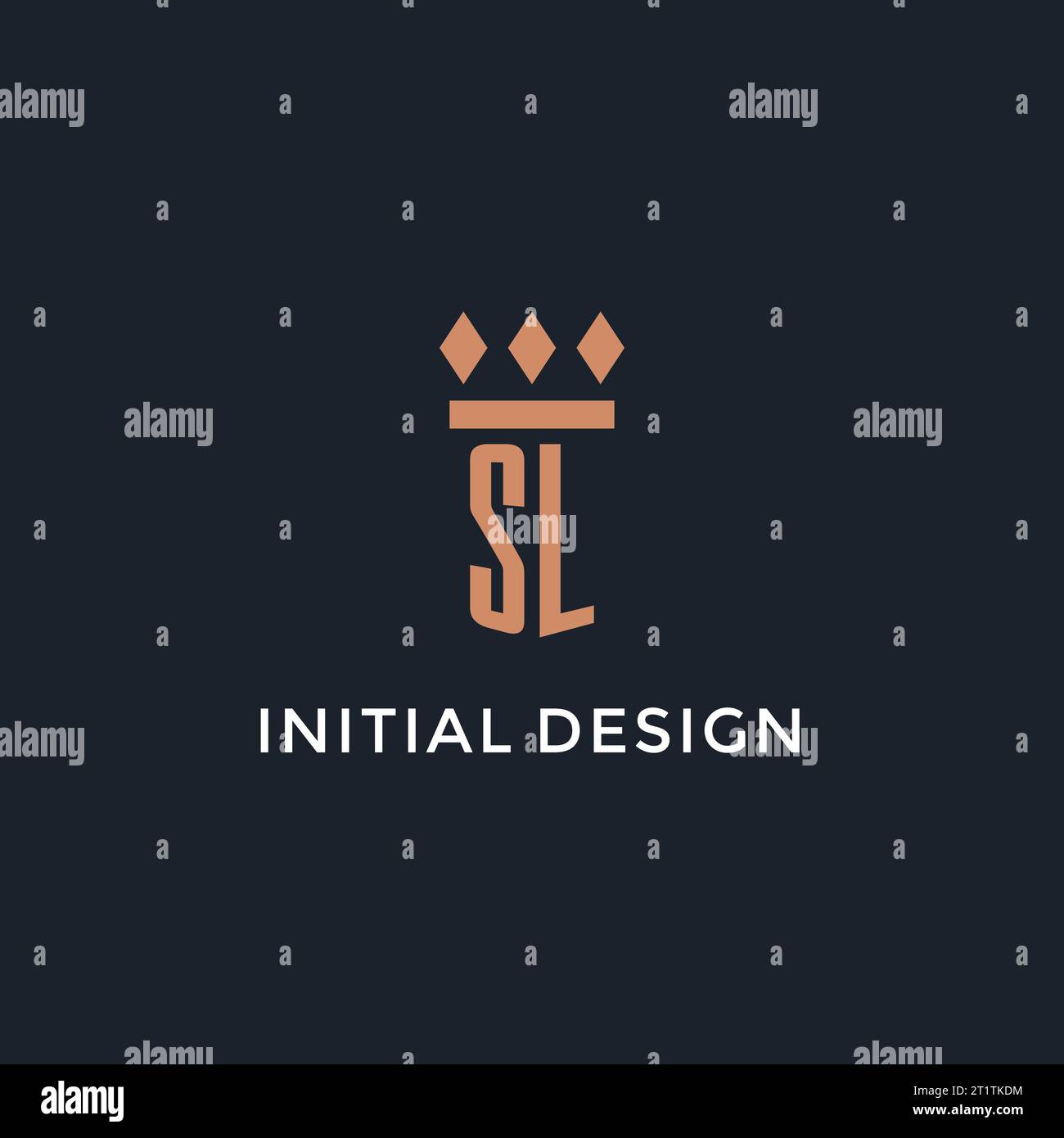 SL logo initial with pillar icon design, luxury monogram style logo for ...