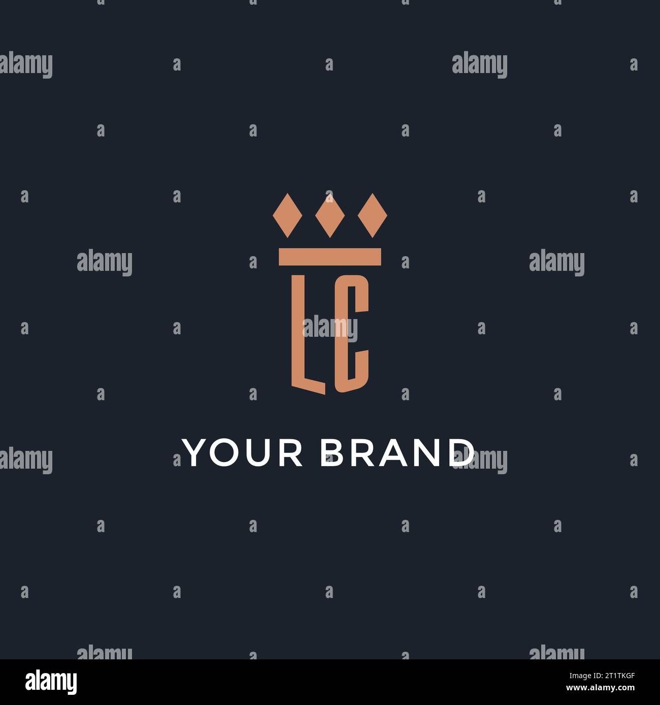 LC logo initial with pillar icon design, luxury monogram style logo for ...