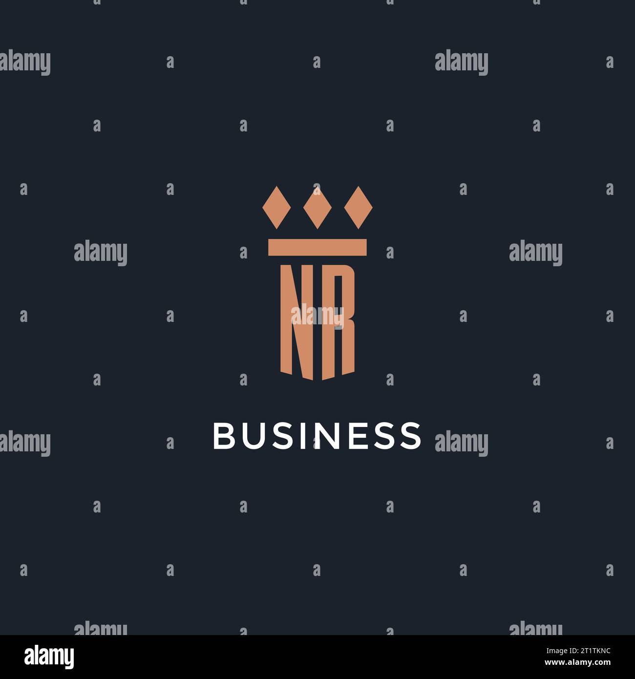 NR logo initial with pillar icon design, luxury monogram style logo for ...